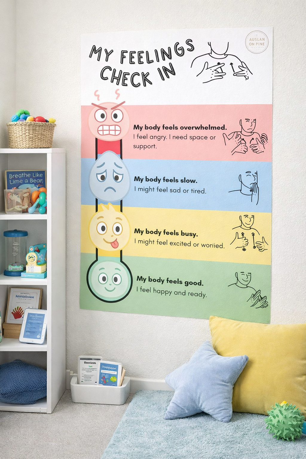 My Feelings Check in - Zones of Regulation – Auslan on Pine